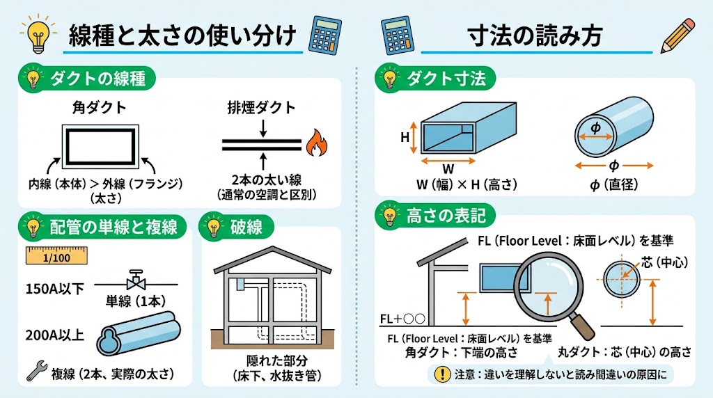 設備図面の記号と凡例をわかりやすく解説｜ダクト・配管・ダンパの表記ルール｜建築設備NOTE